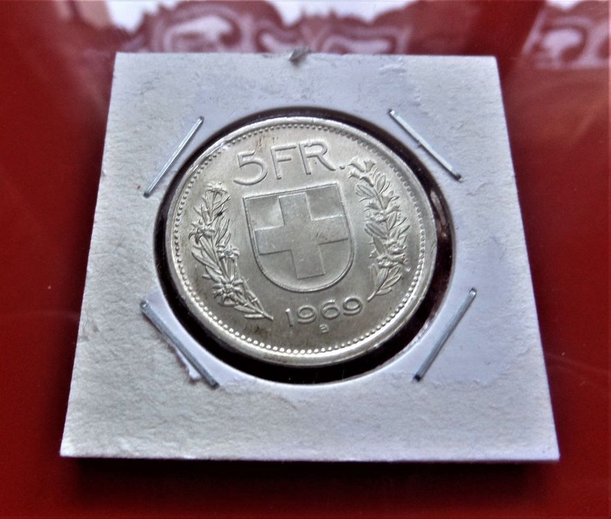 TOP Schweizer 5 Fr 1969 vorz-fast unz.SILBER (Gebraucht) in Glis für CHF 10 – mit Lieferung auf ...