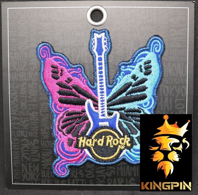 HARD ROCK CAFE Patch Aufnäher Neon Butterfly (Neu (gemäss Beschreibung ...