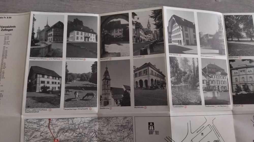 Offizieller Stadtplan der Stadt Zofingen 1986, mit Fotos | Kaufen auf ...