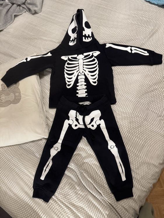 Cool Skeleton Tracksuit 92 H\&M Halloween Costume Outfit | Kaufen auf ...