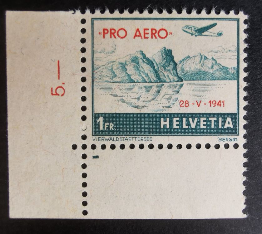 TR71 Timbre Suisse 1946 Non Oblitere Pro Aero (Gebraucht) in Cousset für CHF 0.75 – mit ...