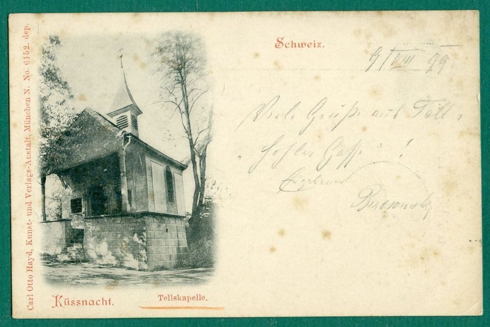 Küssnacht am Rigi - Tellskapelle,1899 (Gebraucht) in Sargans für CHF 1 – mit Lieferung auf ...