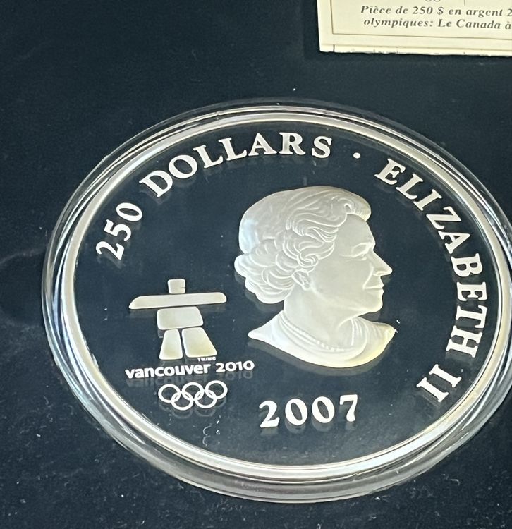 250 Dollar Silbermünze Vancouver 2010 Olympia 2007🇨🇦 (53) (Neu und ...