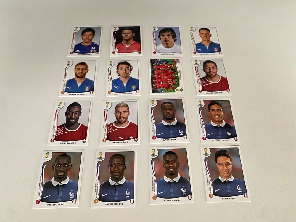64 Panini Bilder WM 2014. Weisser Rahmen. Seltene Version (Gebraucht ...