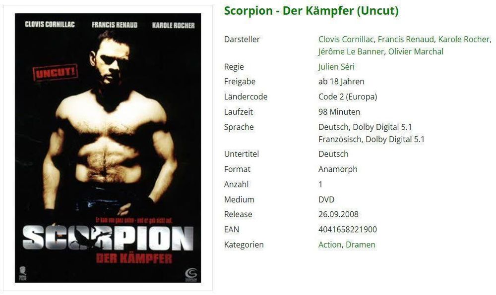 Scorpion - Der Kämpfer (Uncut) (DVD) (Gebraucht) in Buchrain für CHF 2 ...