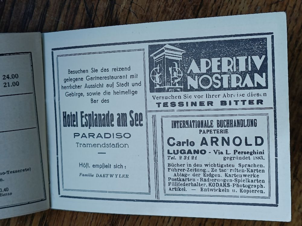 Litho Prospekt Fahrplan / Lugano - Orario 1943 Ferrovie (Gebraucht) in Brugg AG für CHF 25 – mit ...