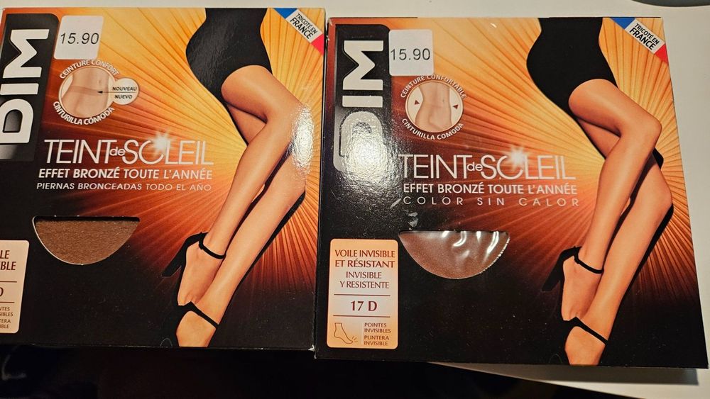 2x Strumpfhosen DIM TEINTE DE SOLEIL 17D Grösse 3 Terracotta (Neu und originalverpackt) in ...