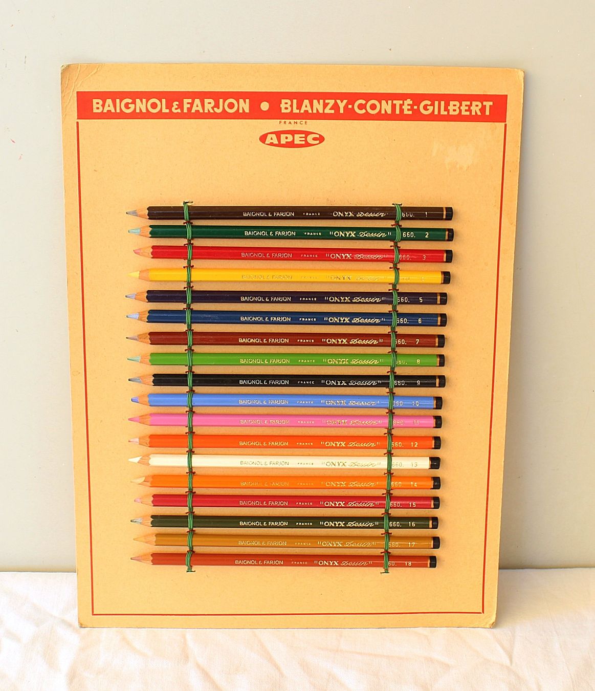 18 Vintage Baignol & Farjon France Onyx Dessin Farbstifte (Neu (gemäss ...