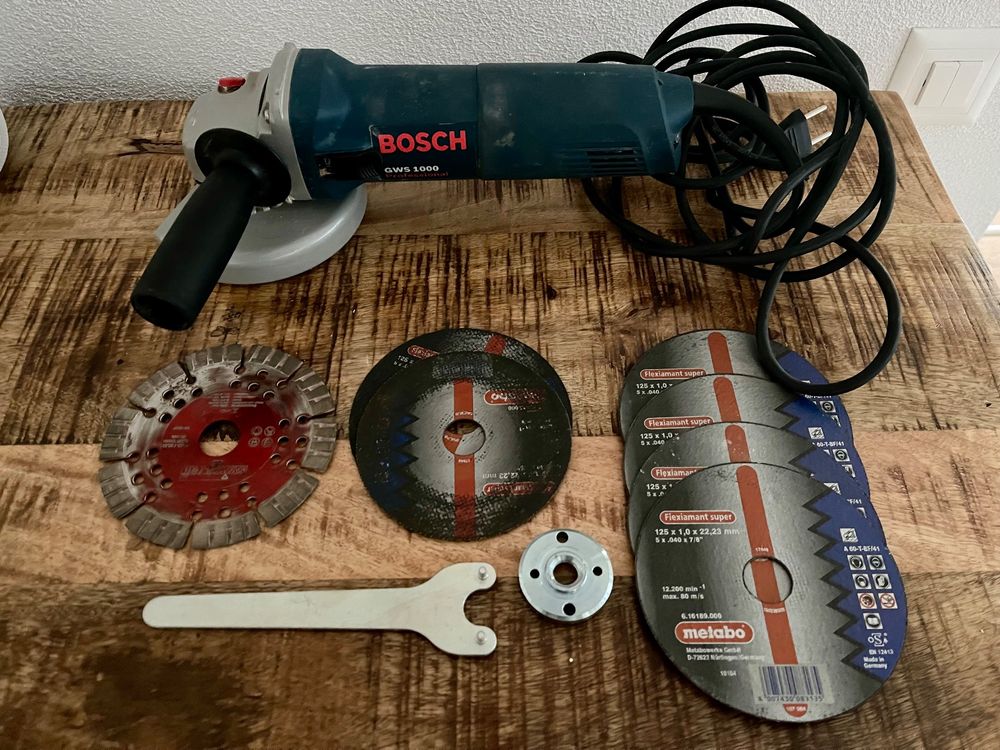 Winkelschleifer BOSCH GWS 1000 Professional, inkl. Zubehör (Gebraucht ...