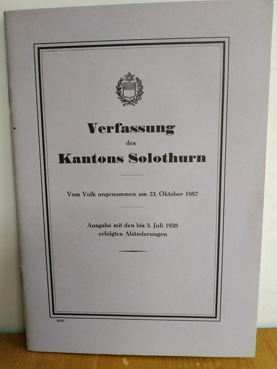 SOLOTHURN - Solletta - Verfassung - 1938 | Kaufen auf Ricardo