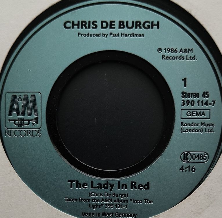 Vinyl Single Chris De Burgh - The Lady in Red (Gebraucht) in Langenthal für CHF 4 – mit ...
