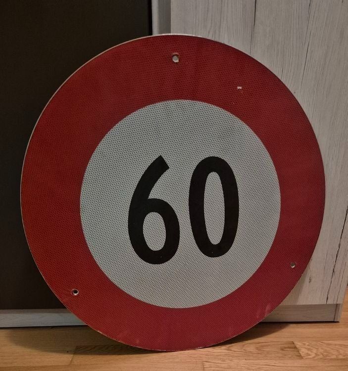 Original Schweizer Verkehrsschild "60" Durchmesser 60cm (Gebraucht) in ...