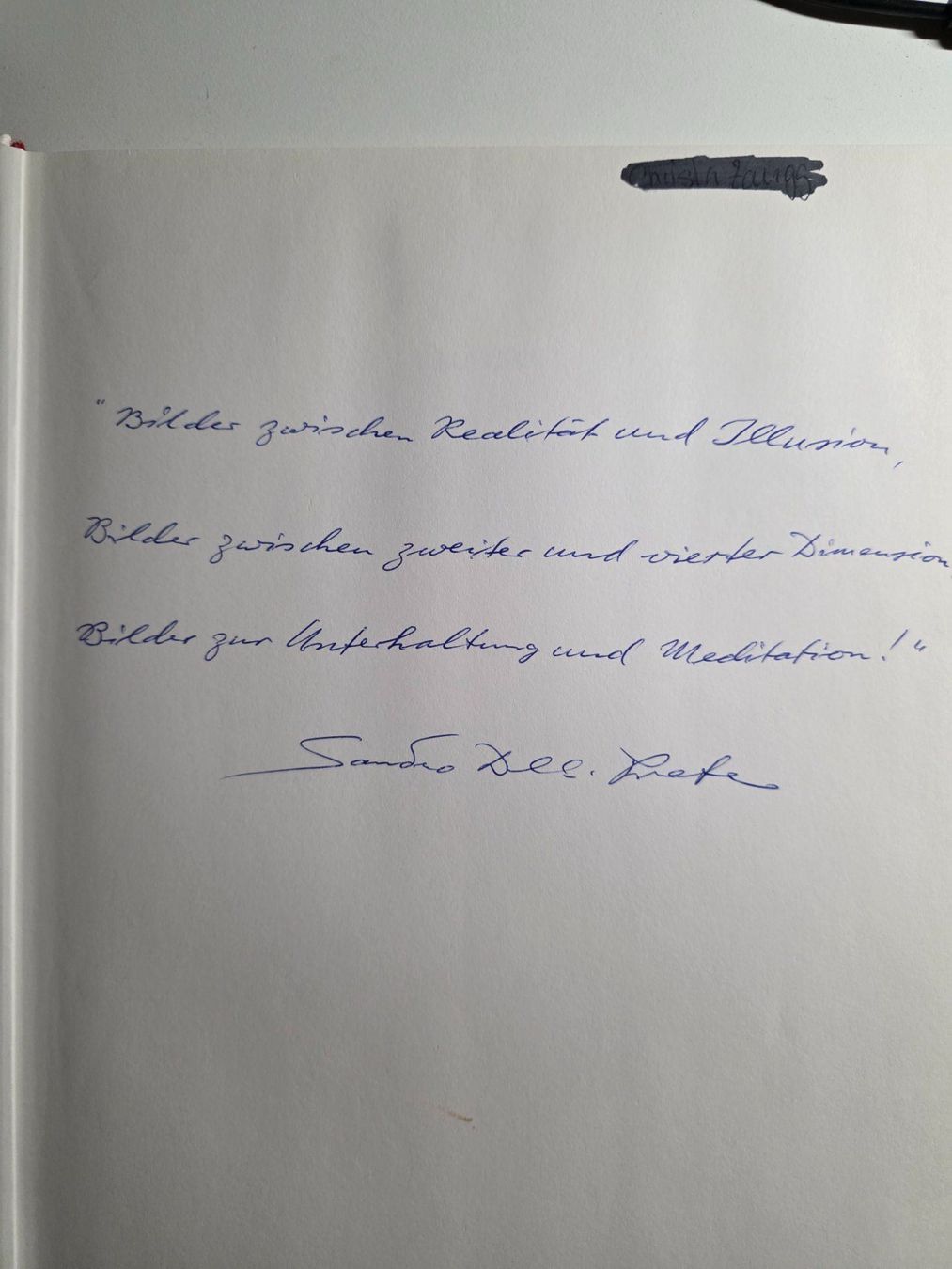 Sandro Del-Prete - ILLUSORIA - Benteli Verlag - signiert 87 (Gebraucht ...