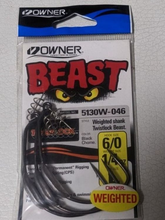 Owner Beast Hook 6/0 - 1/4oz bzw. 7g (Neu und originalverpackt) in Wil ...