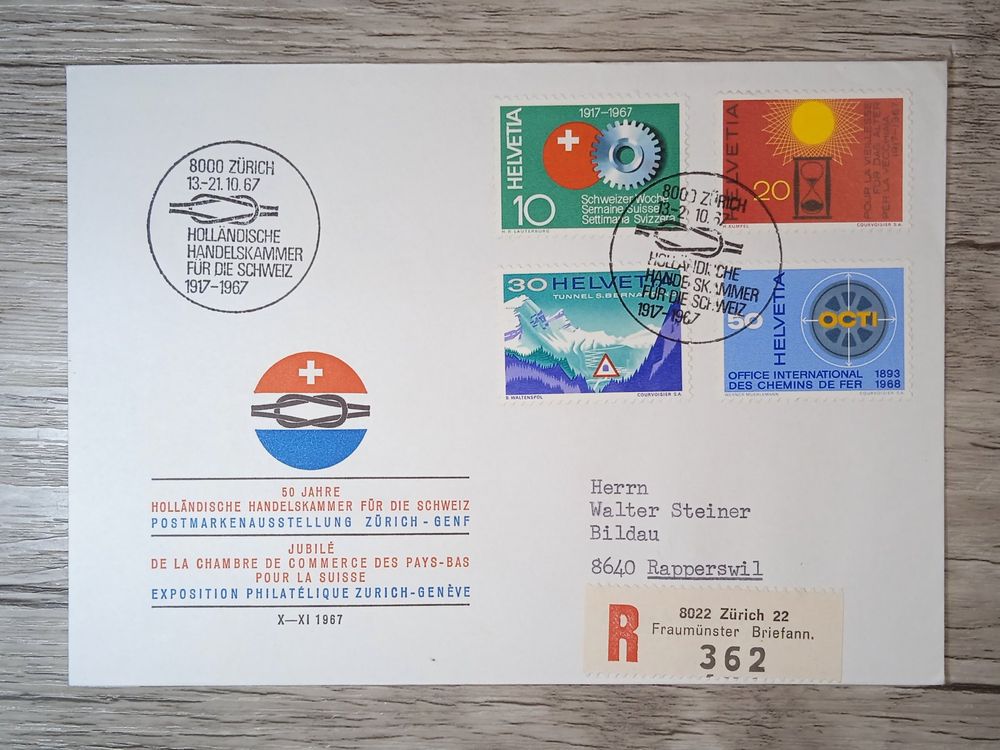 TR50 Enveloppe + Timbre Suisse 1967 (Gebraucht) in Cousset für CHF 0.65 – mit Lieferung auf ...