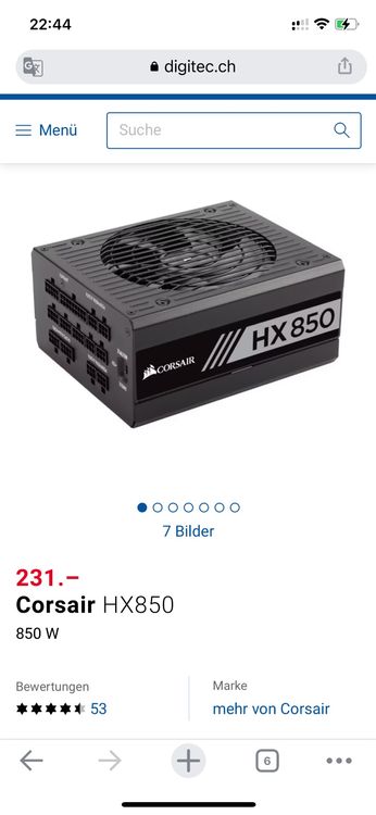 Corsair HX850 850W 80 Plus Platinum Certificate (Gebraucht) in Vaduz ...