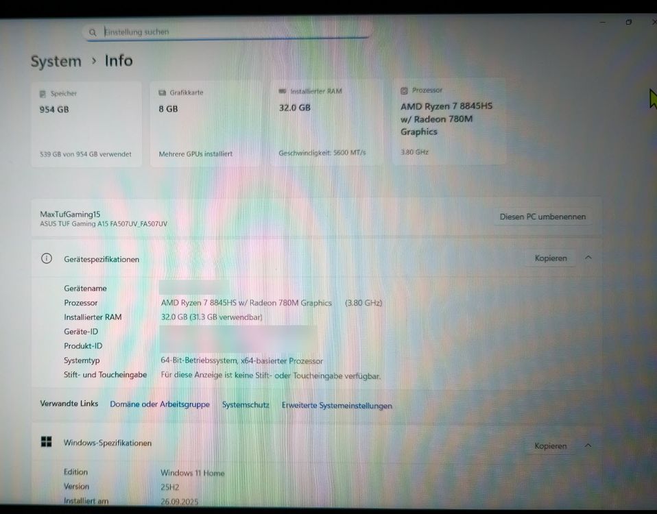 ASUS TUF Gaming A15, Ryzen 7, 32GB/1TB, RTX 4060, Garantie (Gebraucht ...