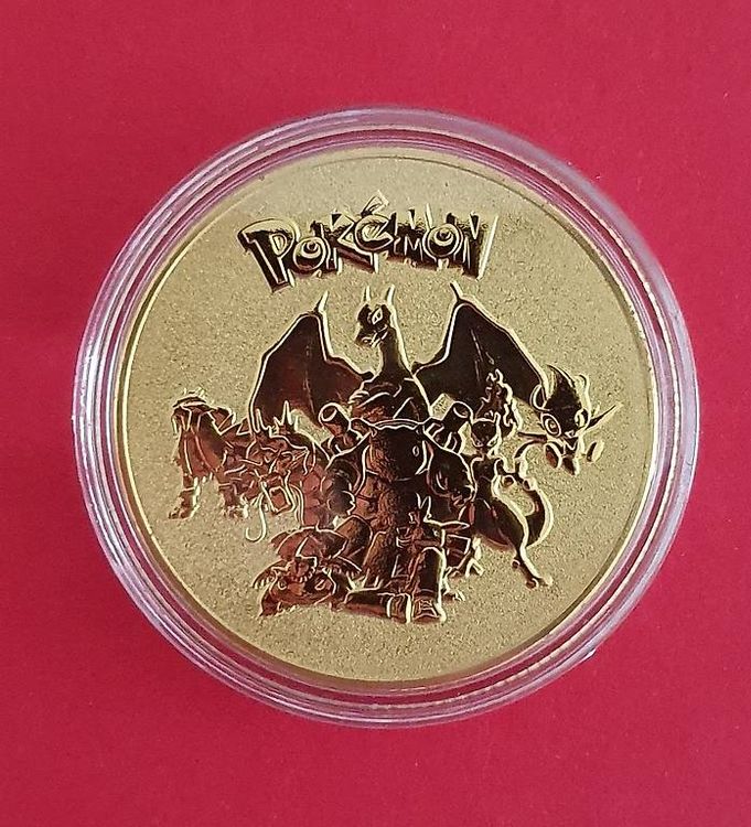 Pokemon 🌈Pikachu🌈 (Goldmünze) Sammelmünze (NEU/OVP) (Neu und ...