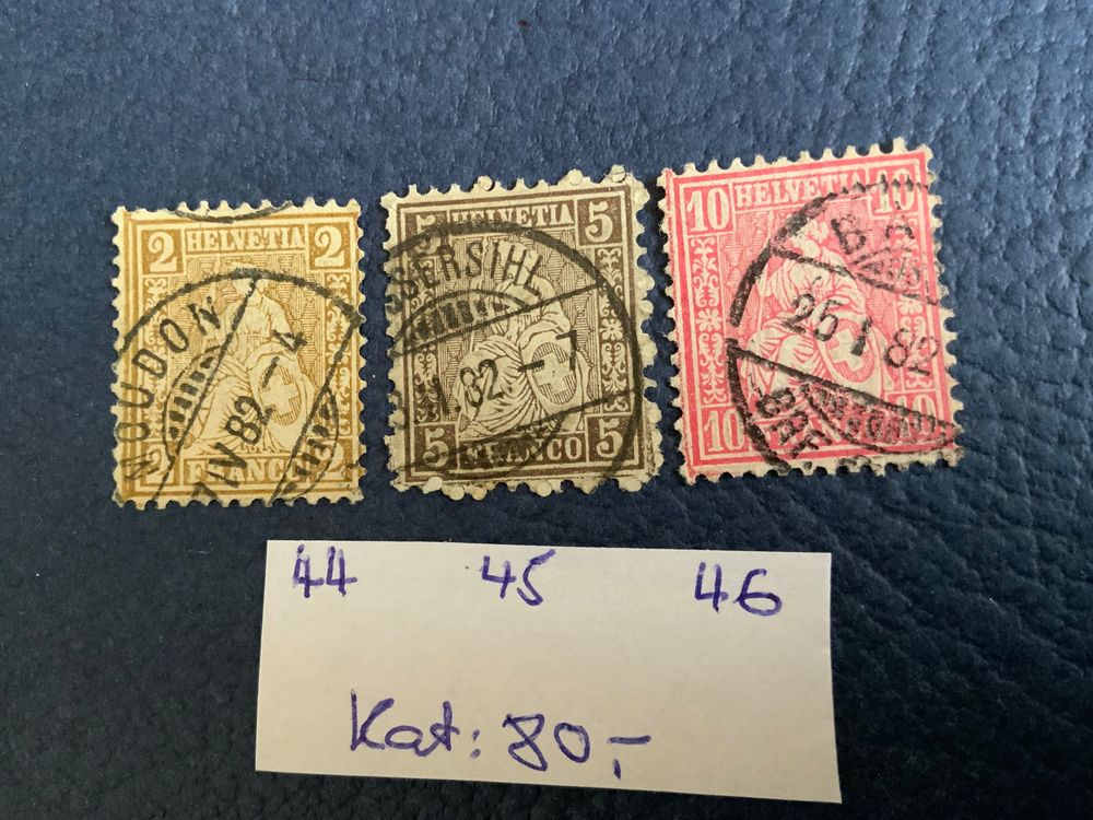 Briefmarken Schweiz 2-10Rp.sitz.Helvetia Faserpapier O | Kaufen auf Ricardo