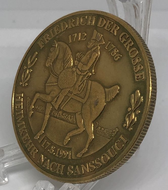 PREUSSEN 1991 FRIEDRICH DER GROSSE 1712-1786Médaille vergold (Gebraucht ...
