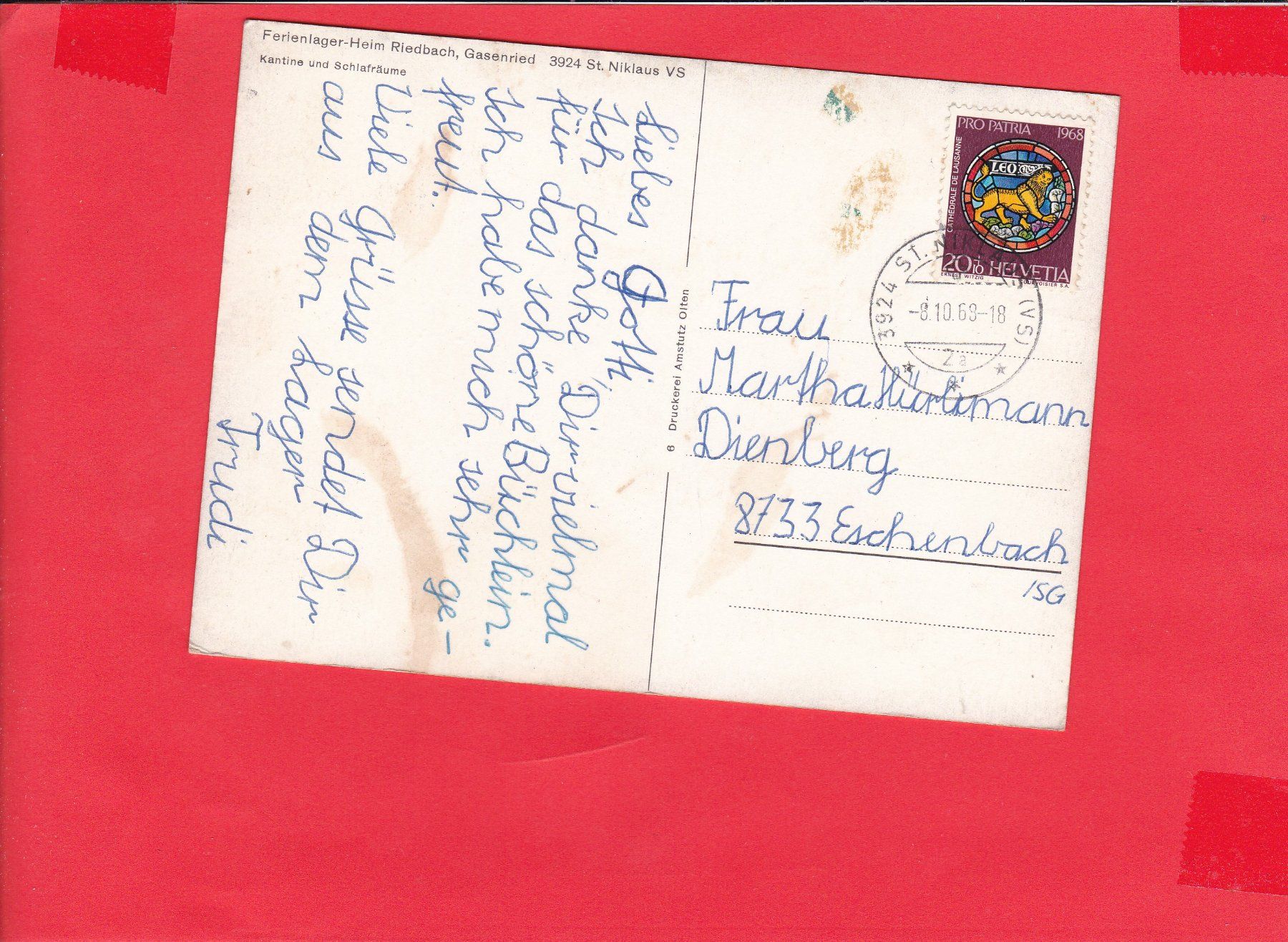 Ferienlager-Heim Riedbach, Gasenried, St. Niklaus VS (Gebraucht) in St ...