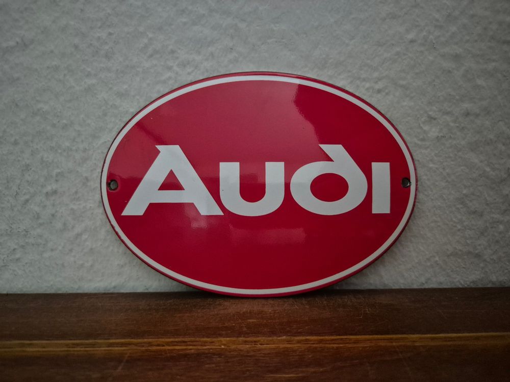 Emailschild Audi Automobil Logo Emaille Schild Reklame Retro (Neu ...