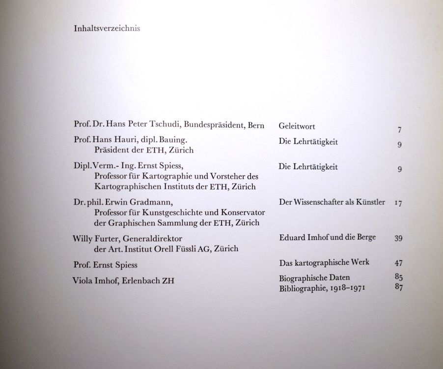 Eduard Imhof Kartografie signiert! Werk und Wirken Landkarte (Gebraucht ...