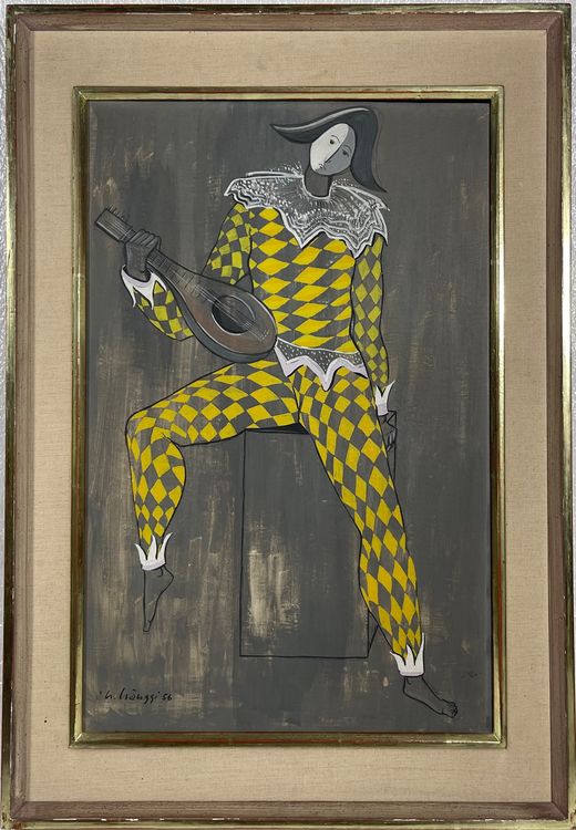 Harlekin Gemälde unleserlich Signiert | Kaufen auf Ricardo