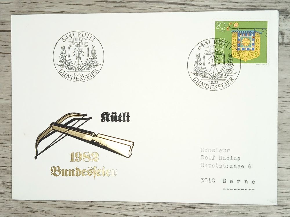 TR17 Enveloppe + Timbre Suisse 1982 (Gebraucht) in Cousset für CHF 0.65 – mit Lieferung auf ...