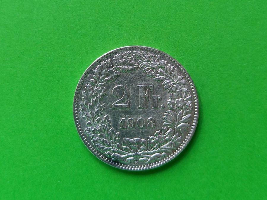 Pièce de monnaie de 2 Francs 1908 (D'occasion) à Fully pour CHF 185 ...