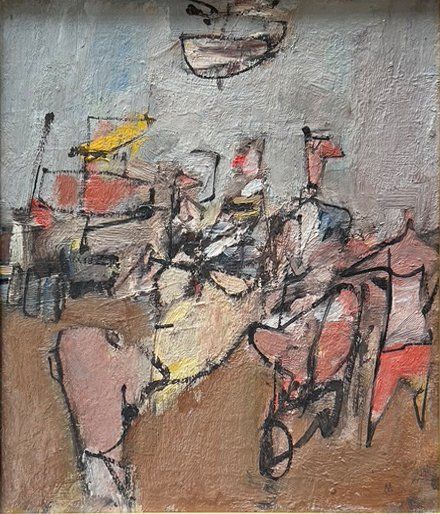 Walter Emil Müller. Strassenszene in Paris, 1947. Öl/Pavatex | Kaufen auf Ricardo