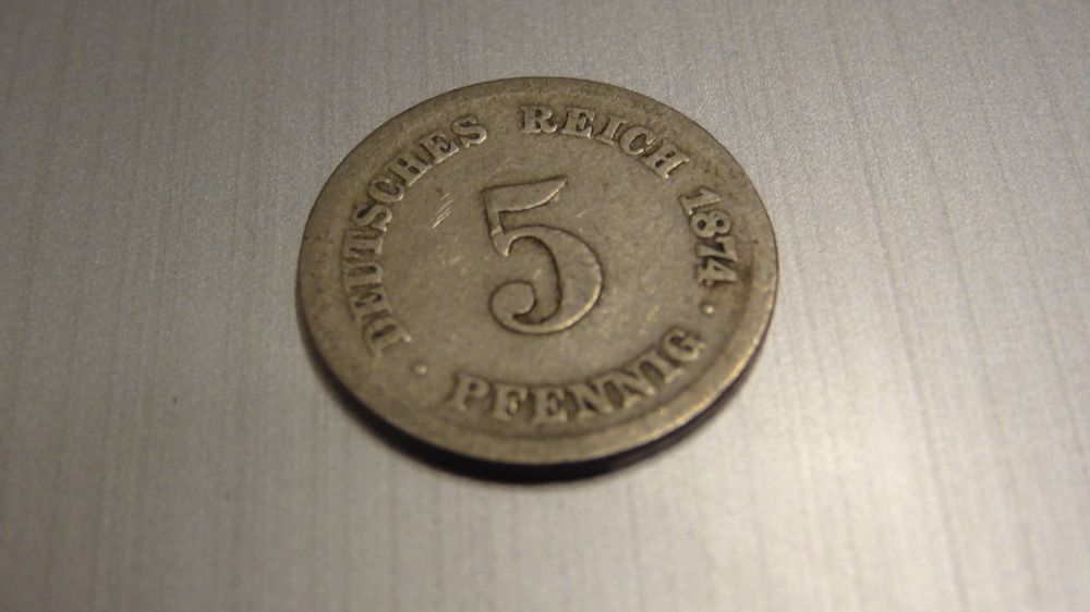1874 Deutsches Reich 5 Pfennig (Gebraucht) in Olten für CHF 1 – mit ...