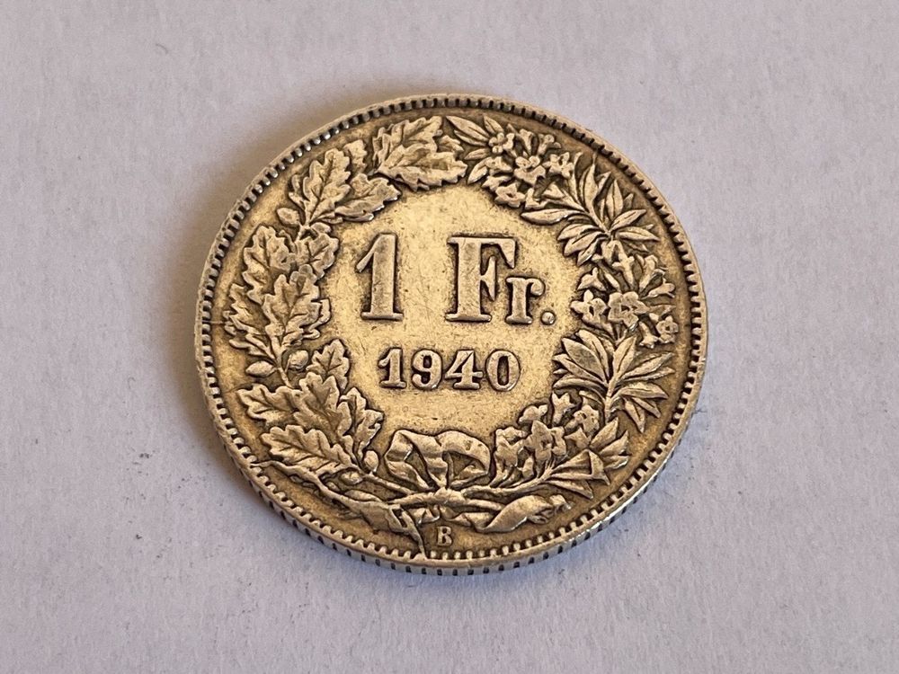 Superbe pièce 1 Fr HELVETIA 1940 en argent | Kaufen auf Ricardo