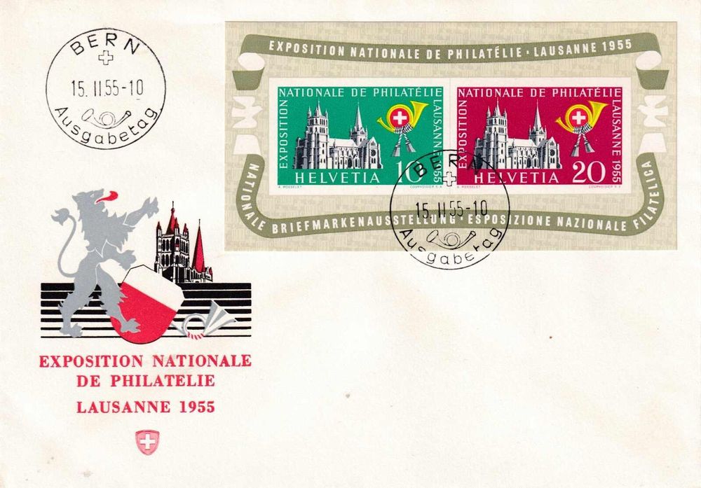 W35, 1955, Block auf illustr. Blanko-FDC, tadellos. | Kaufen auf Ricardo