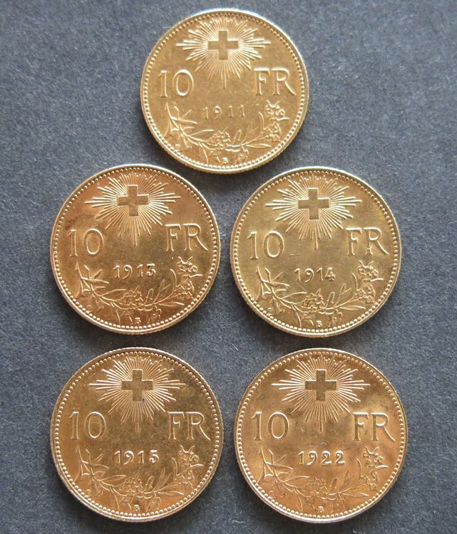 Vreneli 10 FR 1911-1913-1914-1915-1922 | Kaufen auf Ricardo