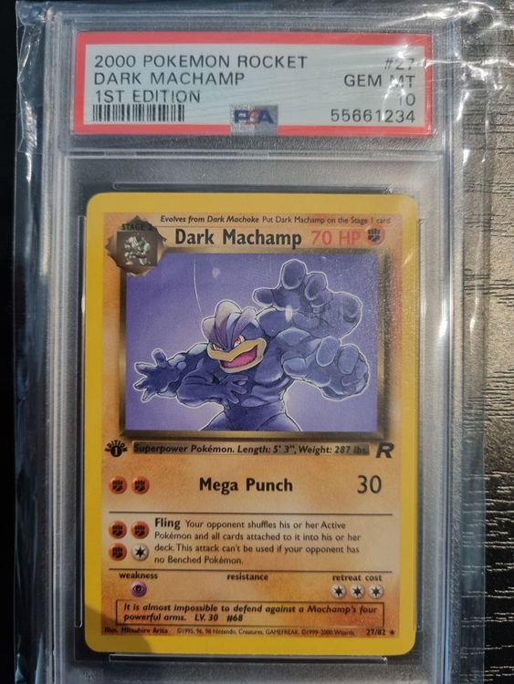 PSA 10 - Dark Machamp 1. Edition Rocket- Pokemon | Kaufen auf Ricardo