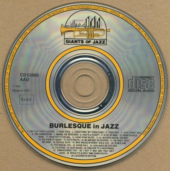 BURLESQUE JAZZ Cab Calloway Hoagy Carmichael Louis Prima CD (Gebraucht ...