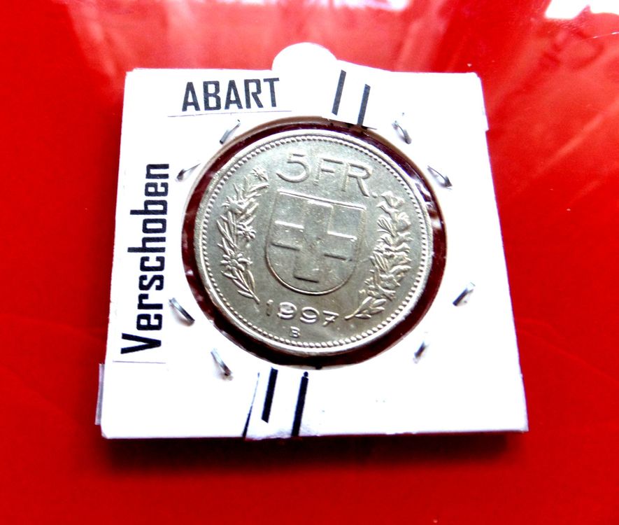 TOP ABART verschoben siehe Schweizer 5 Fr 1997 vorz-fast. (Gebraucht) in Glis für CHF 28 – mit ...