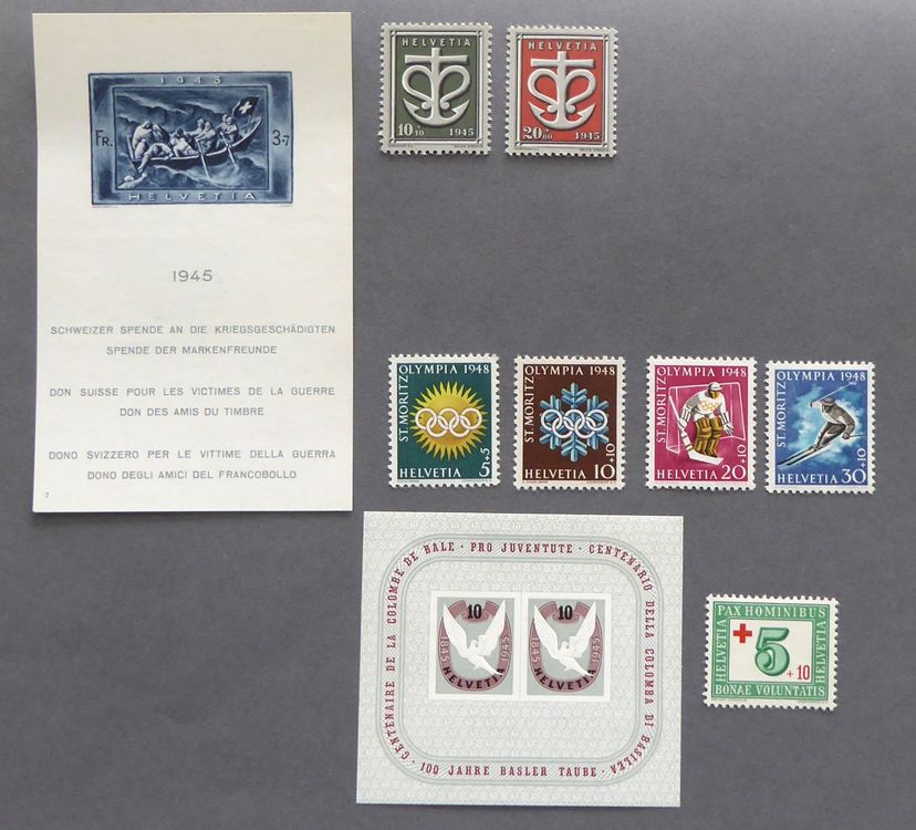 Zuschlagsmarken postfrisch ab 1943 (Neu (gemäss Beschreibung)) in Aesch ...