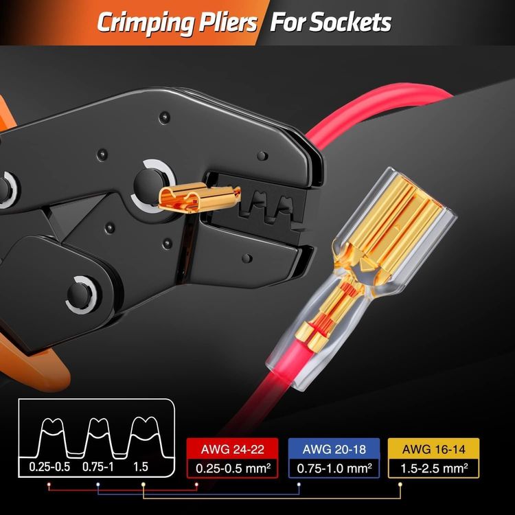 Crimpzange Set mit 230 Flachsteckhülsen | Kaufen auf Ricardo