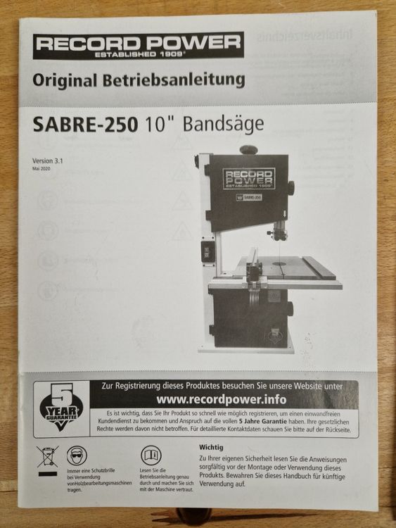Bandsäge Record Power Sabre 250 (Gebraucht) in Bözberg für CHF 375 ...