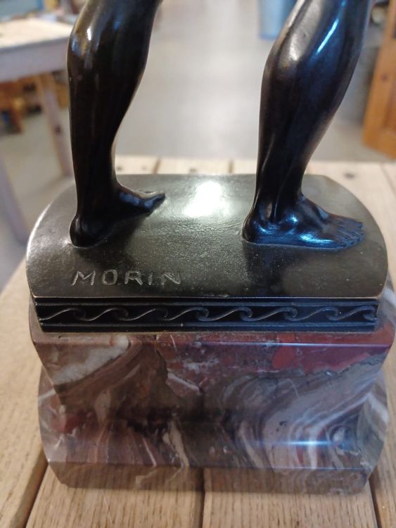 Bronzefigur "Morin Georges 1874-1950" Speerwerfer, signiert | Kaufen ...