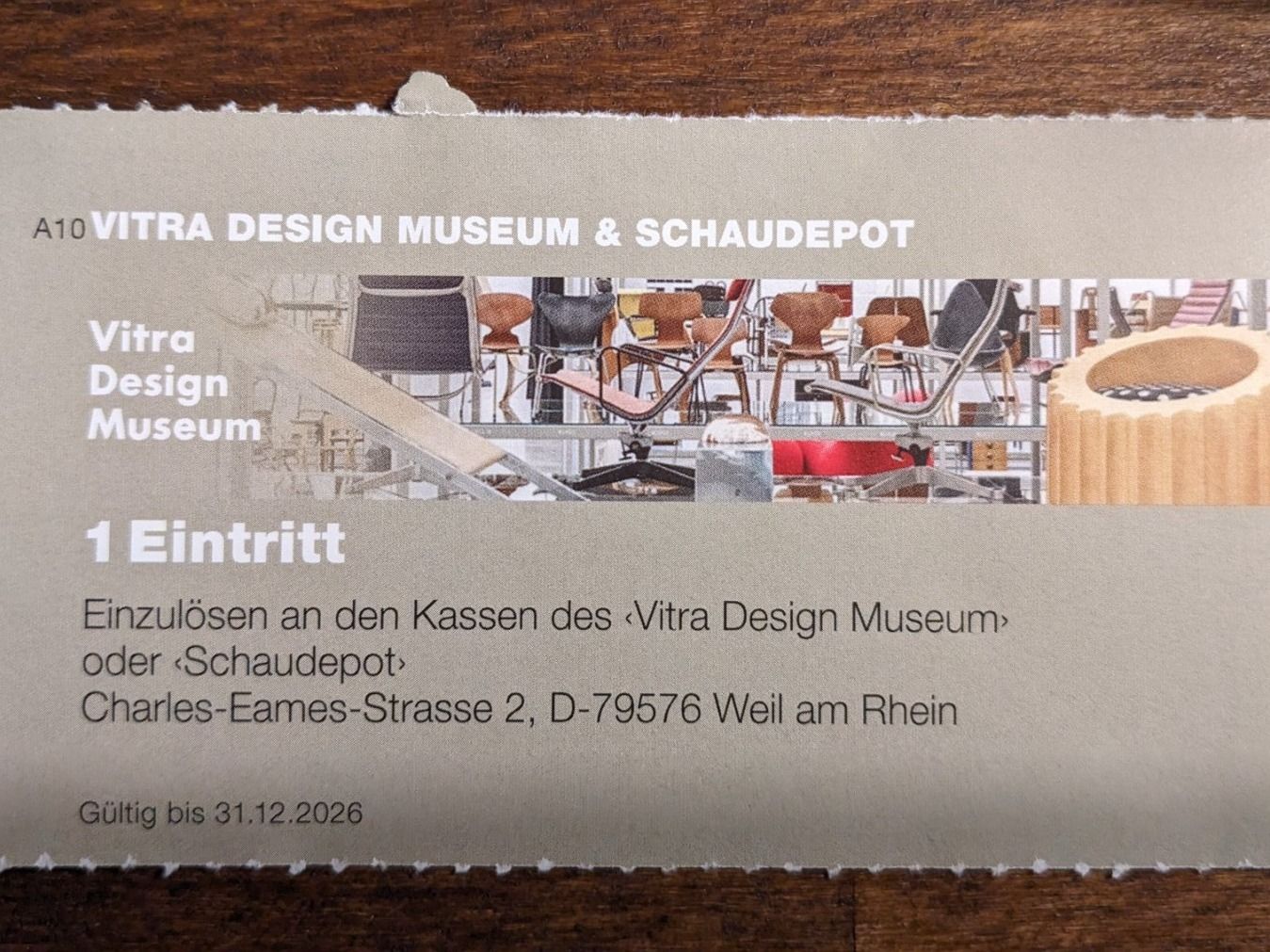 Vitra Design Museum Ticket - Gültig bis 31.12.2026 (Neu (gemäss ...