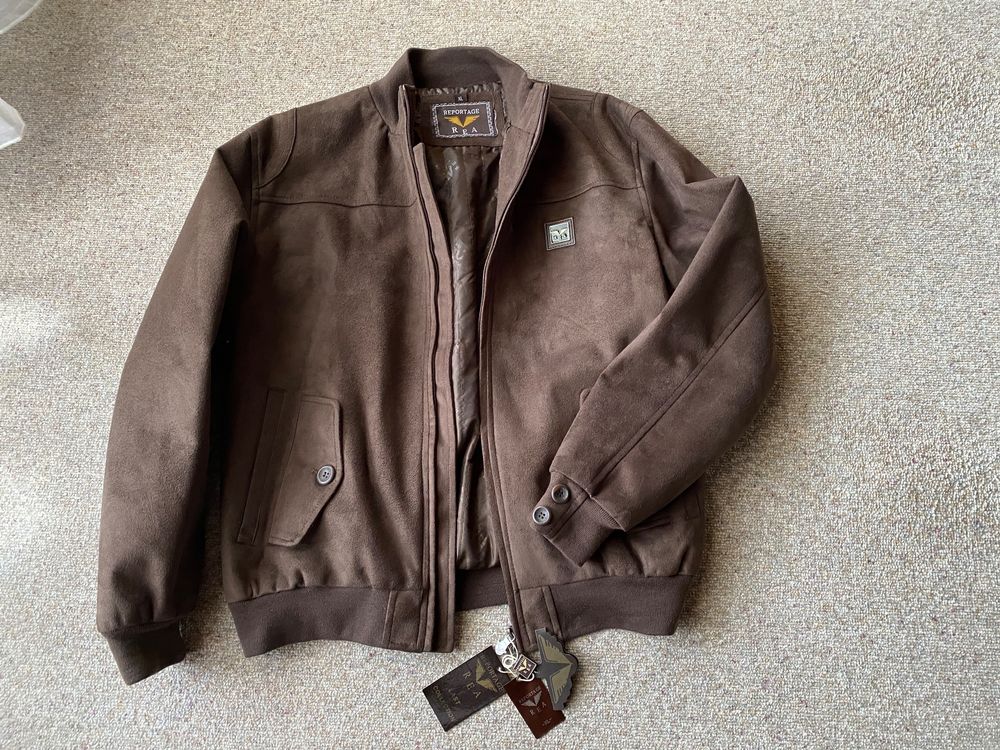 Neue Kunst Wildleder Jacke, Reportage REA, Grösse XL, braun | Kaufen ...