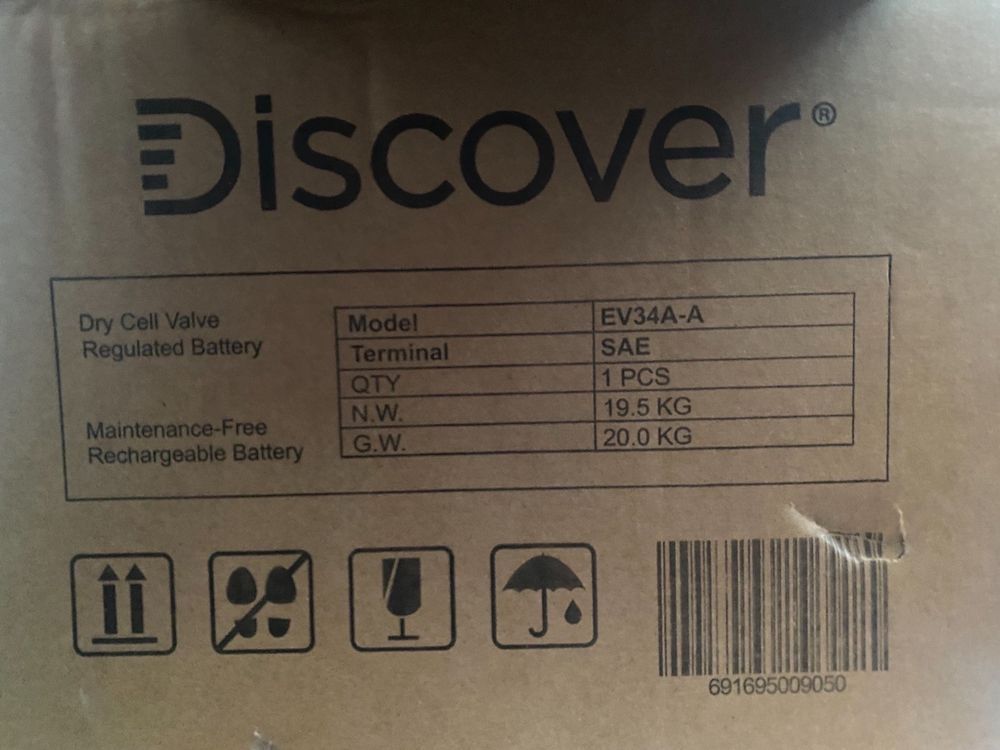 Discover EV34A-A Deep Cycle Blei AGM Batterie (Neu und originalverpackt ...