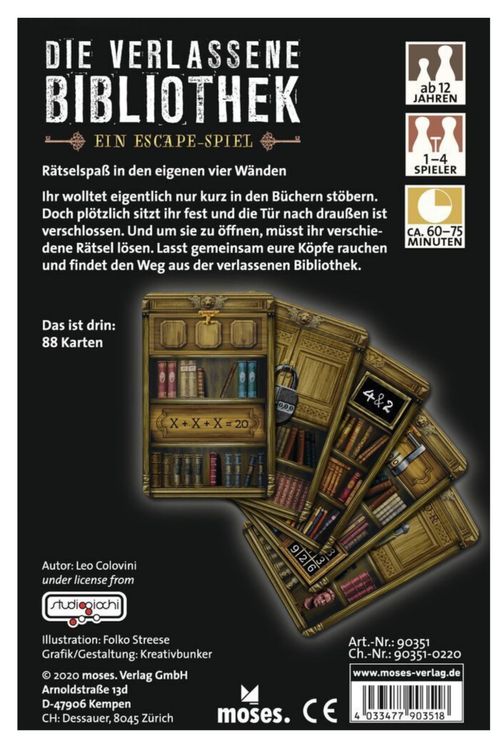 Die verlassene Bibliothek, Escape Rätsel Spiel | Kaufen auf Ricardo