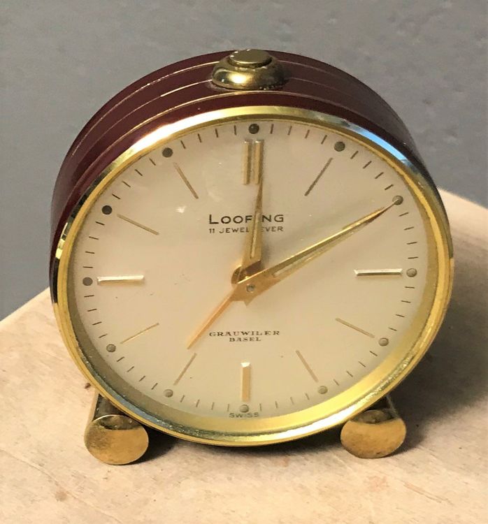 Alter Wecker mechanisch LOOPING weinrot - vintage (Gebraucht) in ...