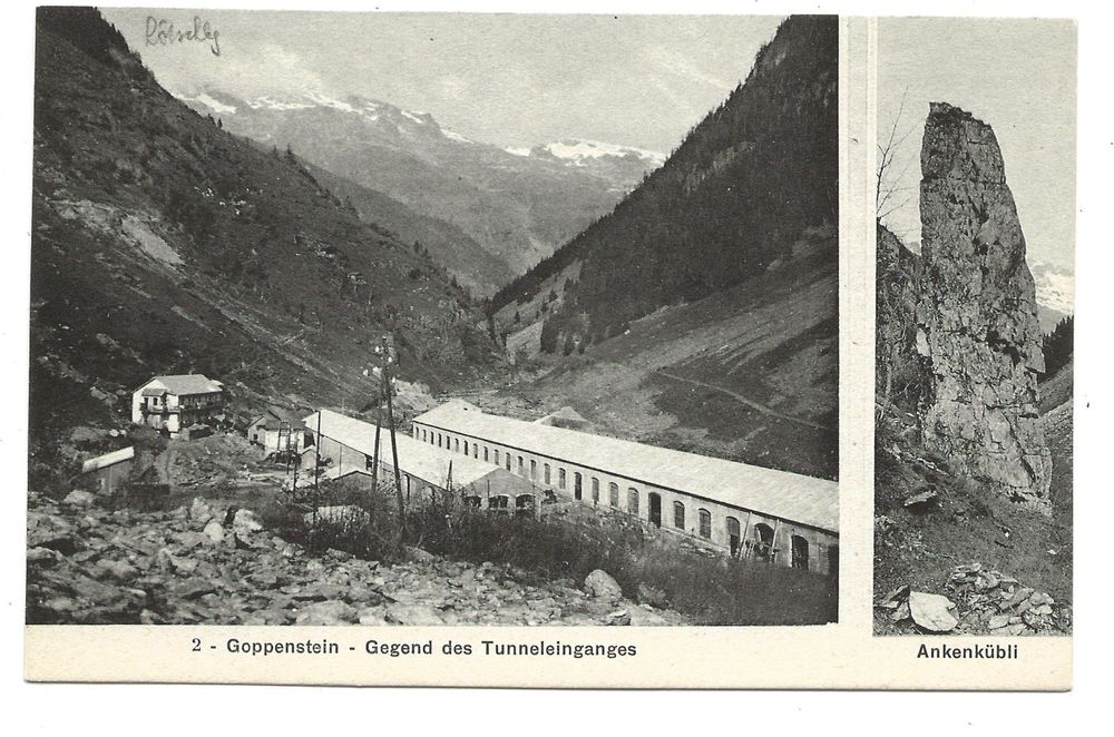 Goppenstein VS Tunneleingang Simplon-Lötschberg-Bahn um 1910 (Gebraucht ...