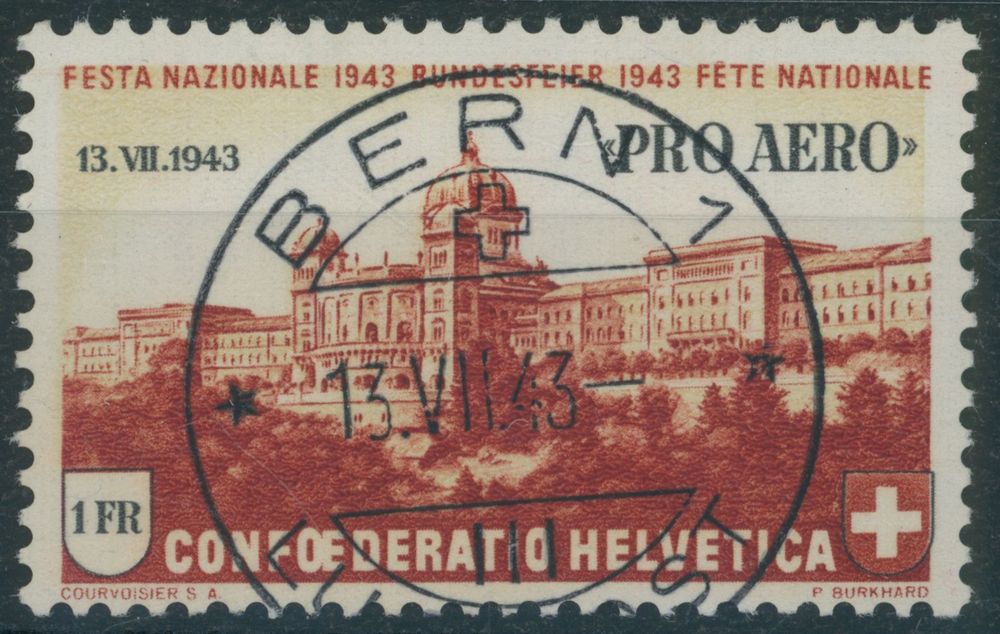 1943 - Flugpost - Pro Aero - Ersttag Voll Stempel ET (Gebraucht) in Schindellegi für CHF 50 ...