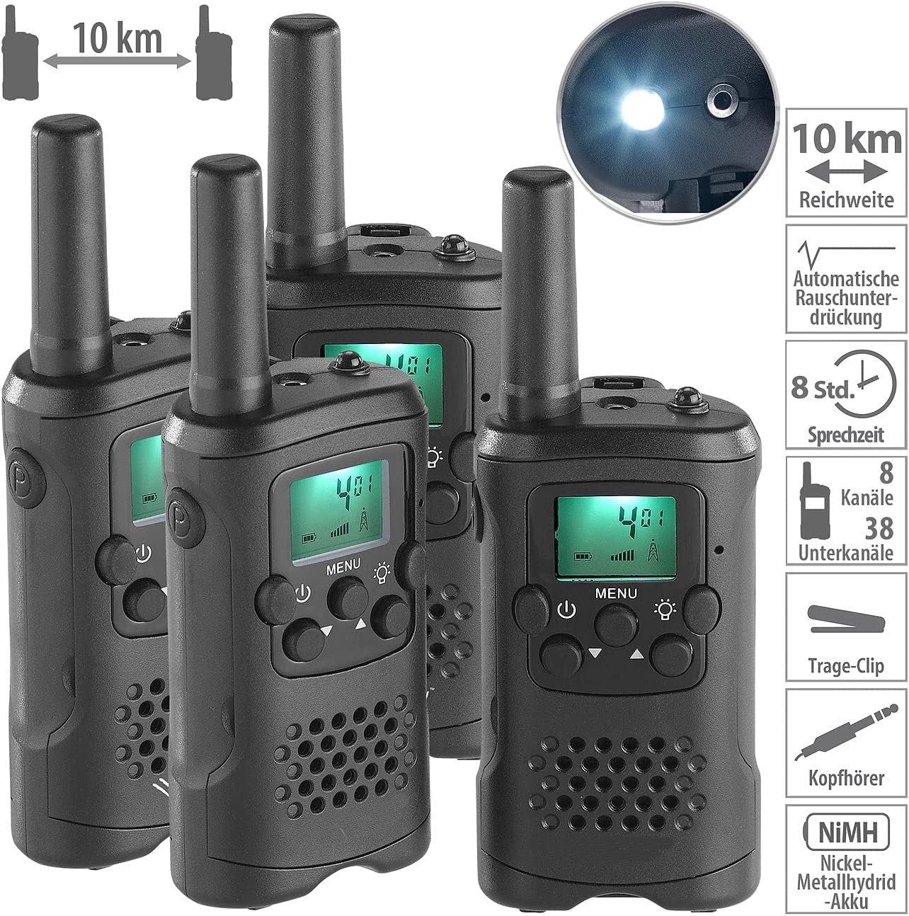 Communications Walkie Talkie: 4er-Set PMR-Funkgeräte mit VOX (Neu und ...